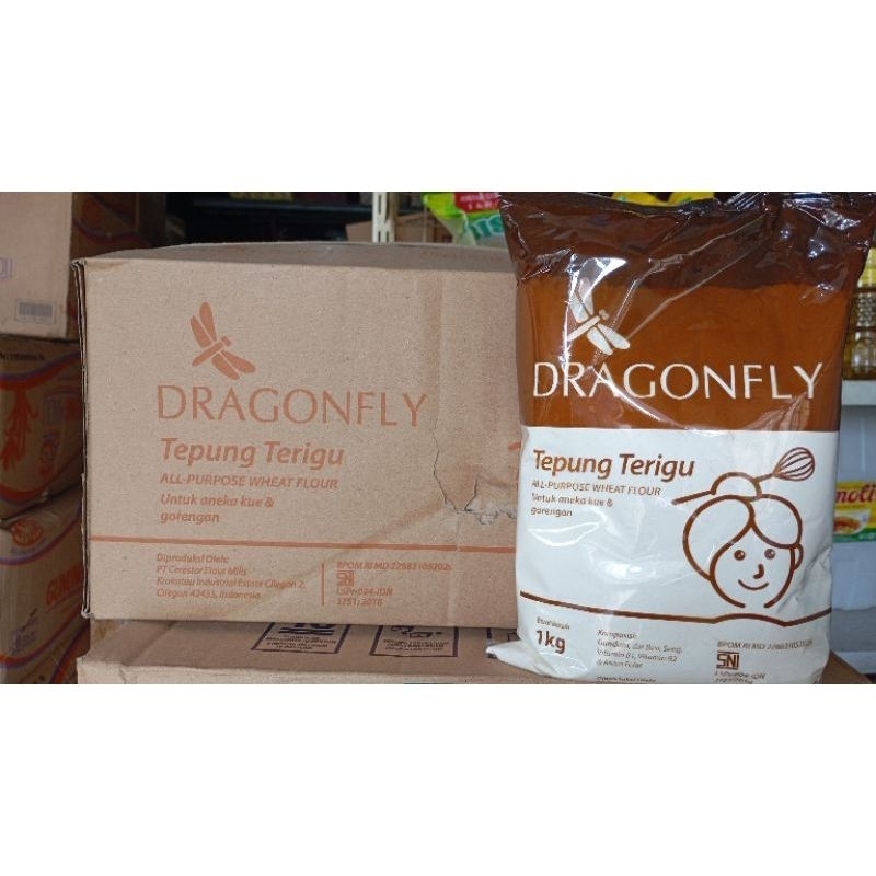 Jual DRAGON FLY TEPUNG TERIGU 1KG 1 DUS ISI 10 PCS | Shopee Indonesia