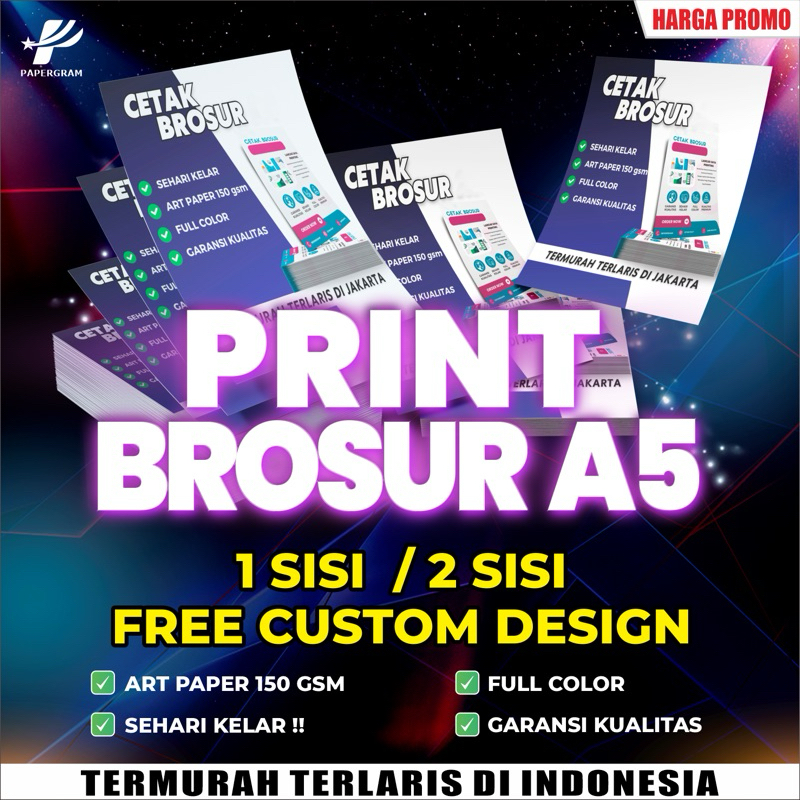 Jual CETAK BROSUR ART PAPER A5 TERMURAH || CUSTOM BROSUR A5 || CETAK ...