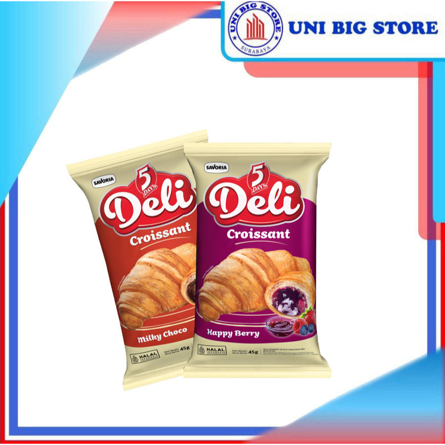 Jual 5DAYS 5 Days Deli Milky Choco & Happy Berry Roti Croissant 45 gr ...