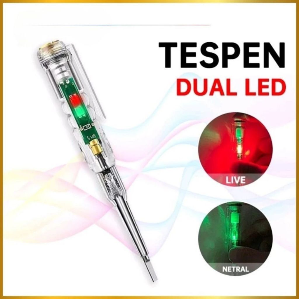 Jual Tespen Dual LED Obeng Tester Listrik With Indicator Test Pen Kabel ...