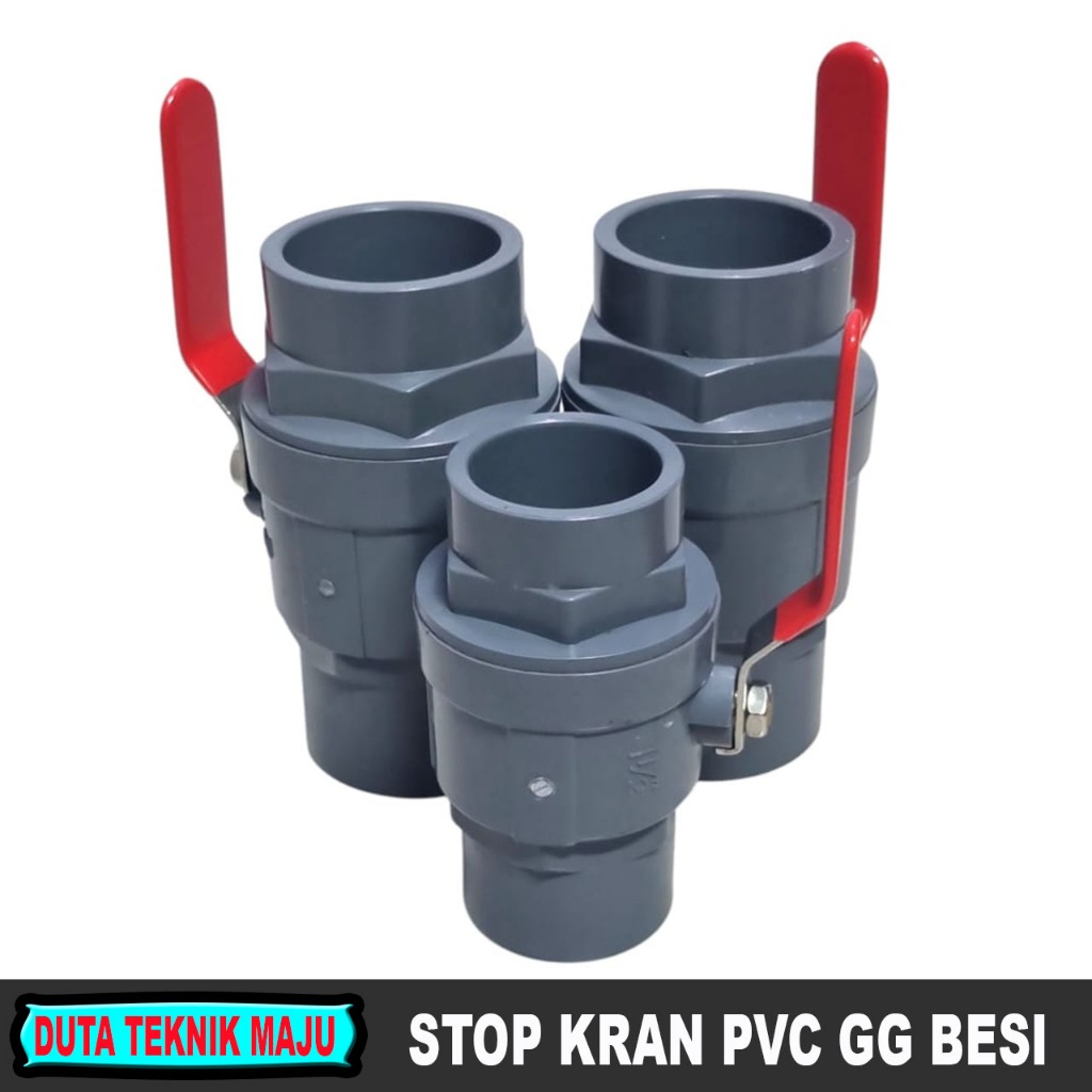 Jual JEVONO Stop Kran Air PVC Gagang Besi 2 inch 1,5 inch / Ballvalve ...
