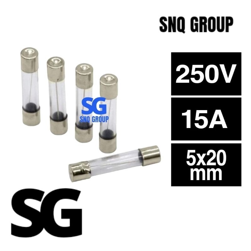Jual Sikring kaca 15A panjang +- 2cm (1 pcs)- Fuse kaca - glass fuse 15 ...