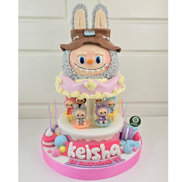 Jual CAKE TEMA LABUBU GO ROUND TABLE UK 15CM | Shopee Indonesia