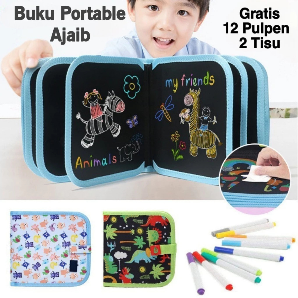Jual Buku Gambar Portable Magic Book Black Book Portable Buku Gambar ...