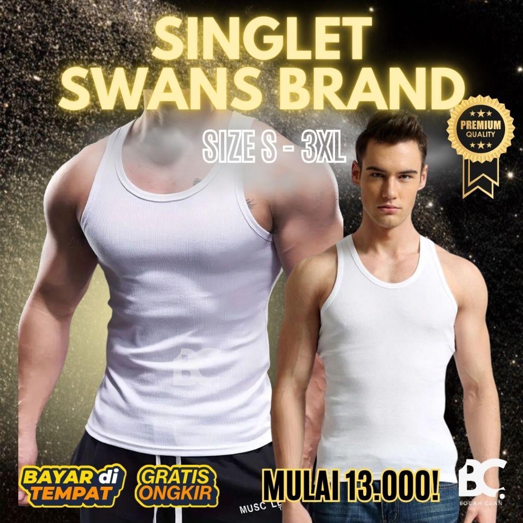 Jual KAOS SINGLET PRIA PUTIH SWAN BRAND UK 34-44 KAOS SINGLET PRIA ...