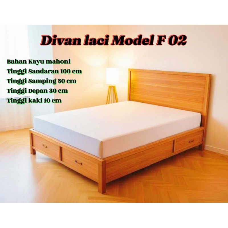 Jual Divan laci kayu mahoni model F 02 minimalis kokoh full kayu dipan ...