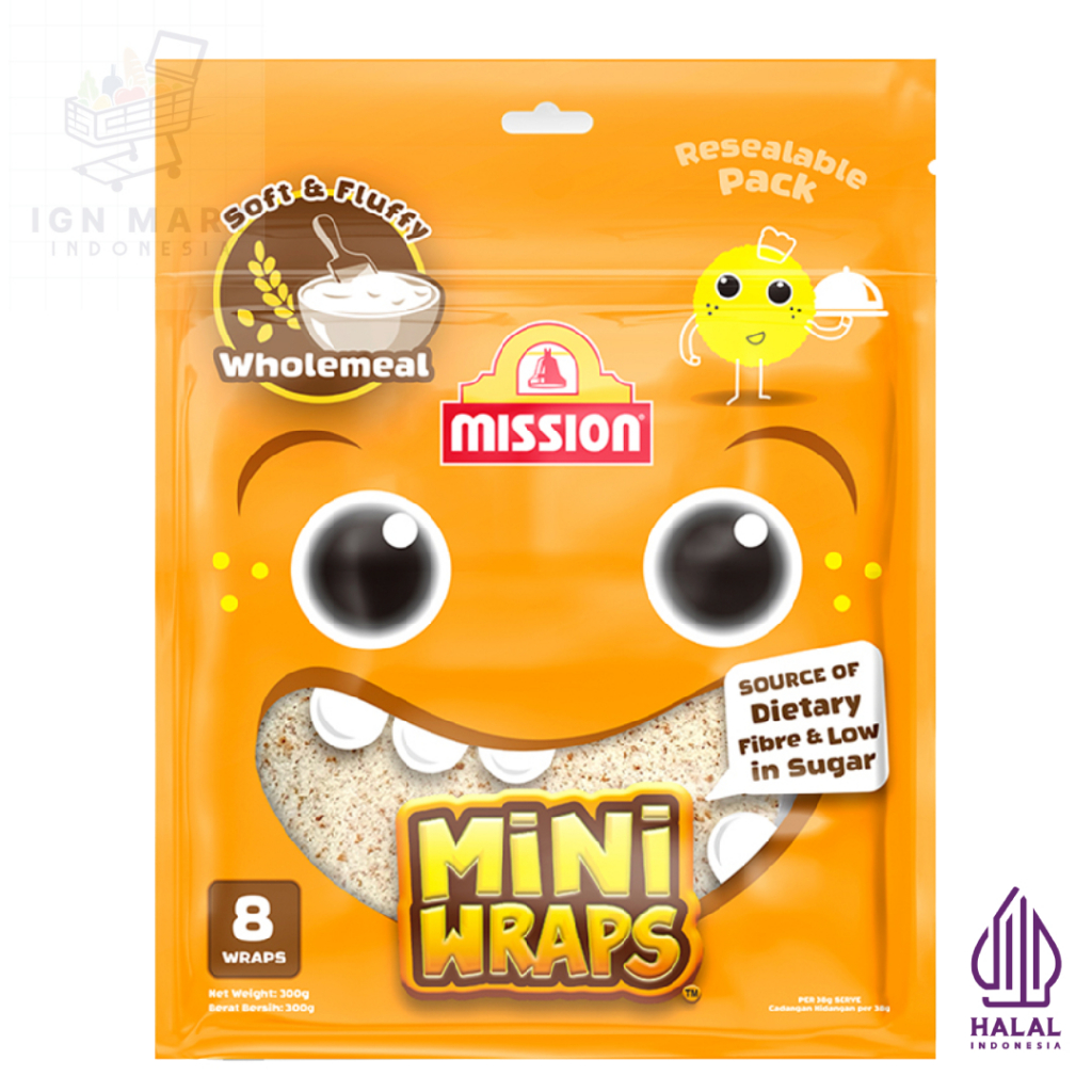 Jual Mission Mini Wraps Wholemeal Super Soft – Kulit Tortilla Kebab ...