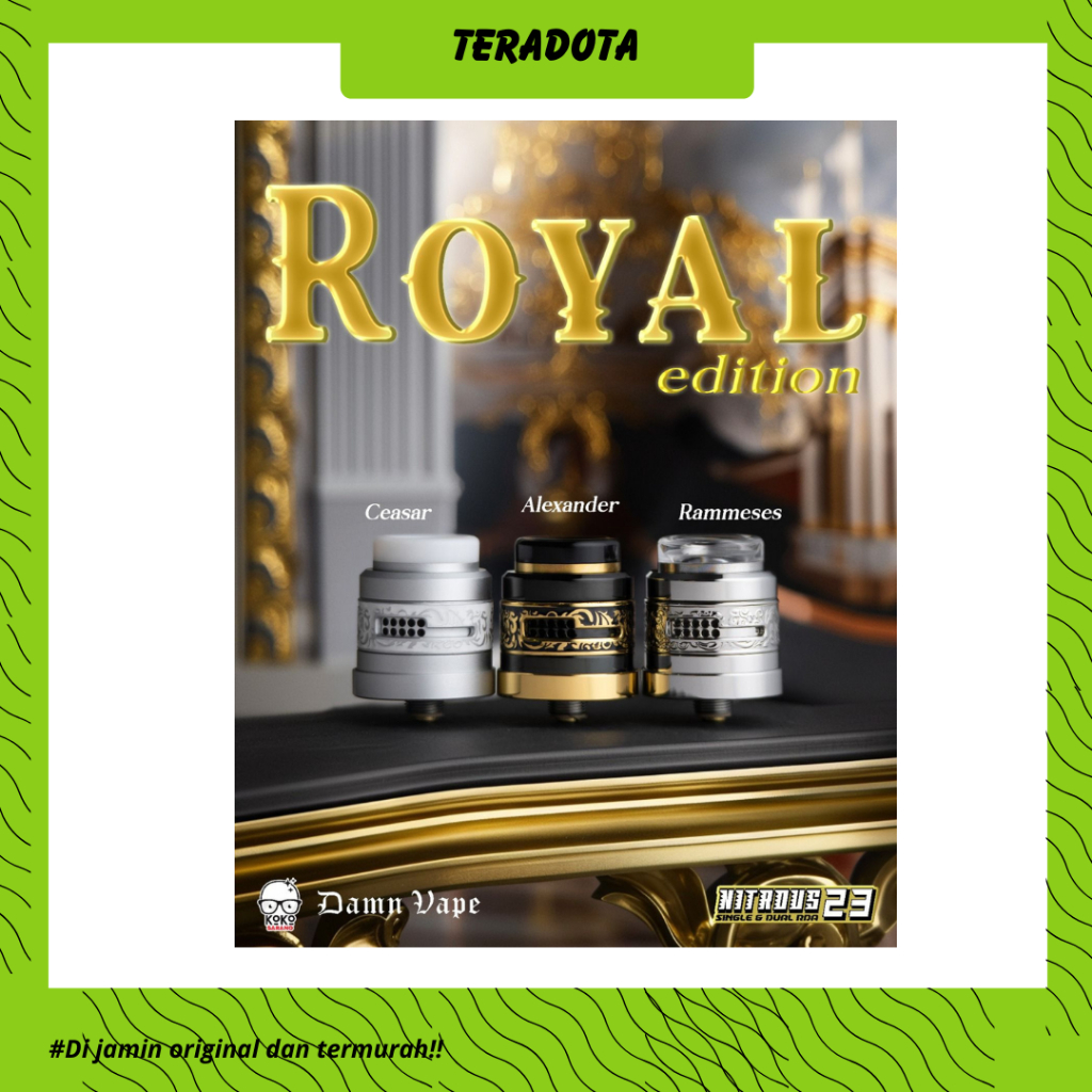 Jual NITROUS RDA 23MM ROYAL EDITION NEW BY KOKO SARANG x DAMNVAPE 100% ...