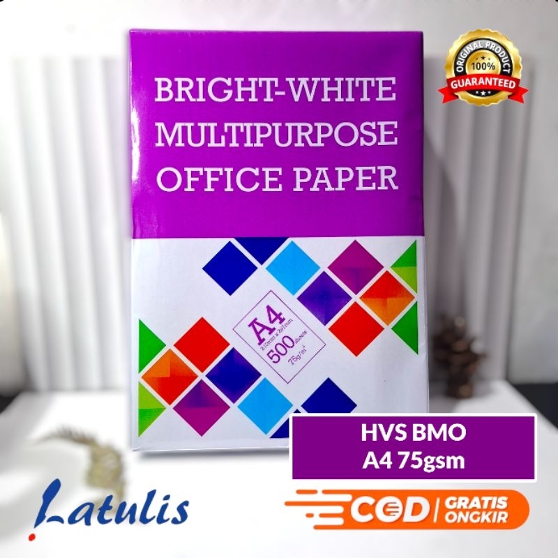 Jual BMO Kertas A4 75gr Copier 1 Rim (500 Lembar) Kertas Hvs A4 Kertas ...