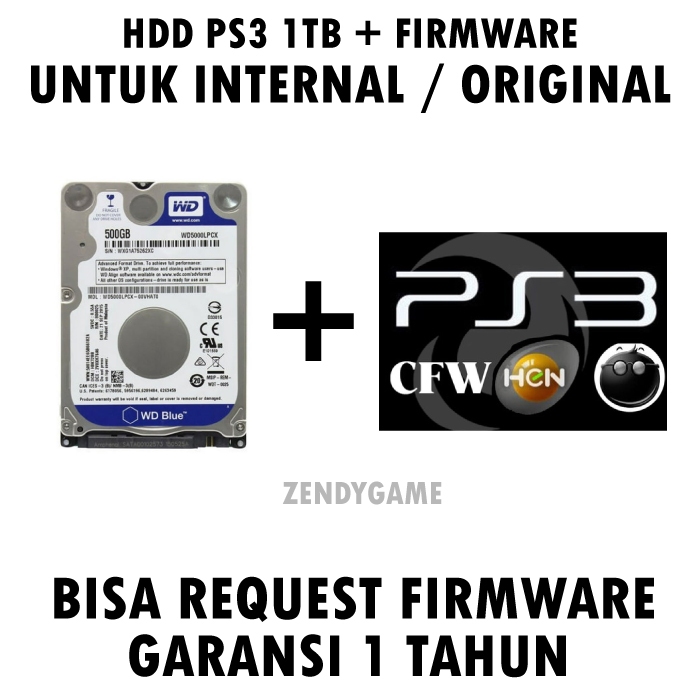 Jual Hardisk PS3 Internal 500GB + Firmware CFW/OFW/HFW/HEN Citra Mulia ...