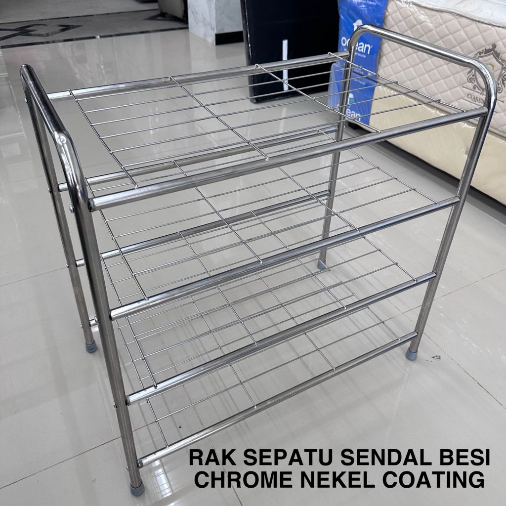 Jual Rak Sepatu Rak Sandal Besi Nekel Coating Susun / Rak Sandal / Rak ...