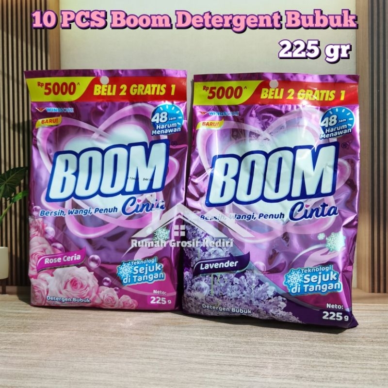 Jual 10 PCS Detergent BOOM Cinta 225 gr Kemasan 5000 Deterjen Bubuk ...