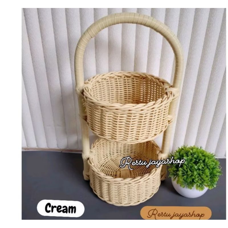 Jual kranjang Bumbu dapur estetik dan kranjang susun Rotan sintetis (C2 ...