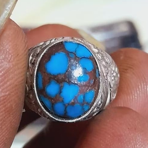 Jual Cincin Batu Akik Pirus Mesir Urat Ceplok Natural Asli Harga Murah ...