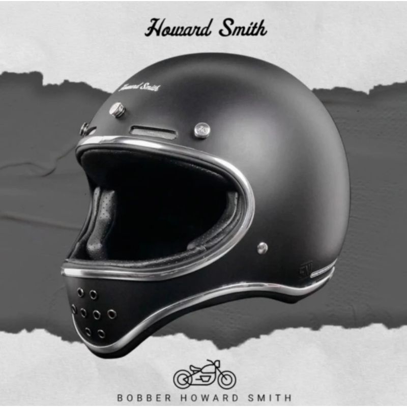 Jual HELM HOWARD SMITH BOBBER BLACK DOFF SOLID RETRO CLASSIC CAFE RACER ...