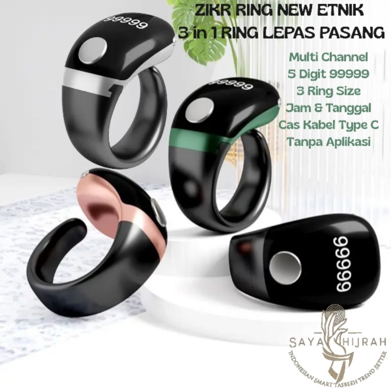 Jual Cincin Tasbih Zikir NEW ETNIK 3 in 1 Ring Lepas Pasang Multi ...