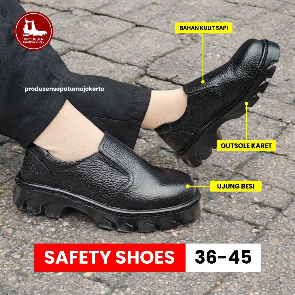 Jual SEPATU SEFTY SLIP ON PRIA WANITA SAFETY SEPTI COWOK CEWEK SLIPON ...
