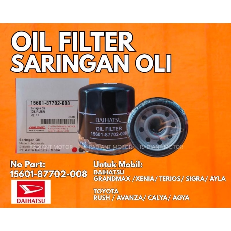 Jual Filter Oli Daihatsu Toyota – Grandmax Xenia Terios Sigra Ayla Rush ...