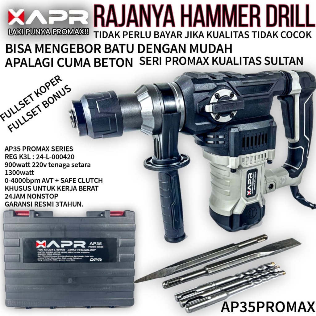 Jual Apr raja Rotary hammer drill apr ap35 promax mesin bor bobok beton ...