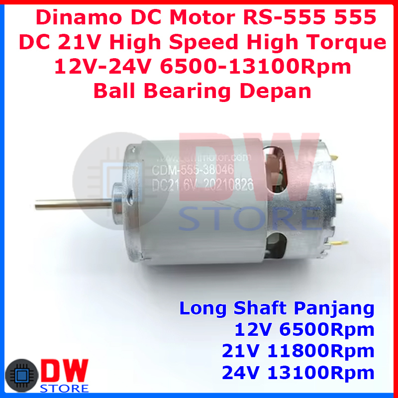 Jual Dinamo Motor DC 21V RS555 555 21.6V High Torque Hig Speed RPM | Shopee Indonesia