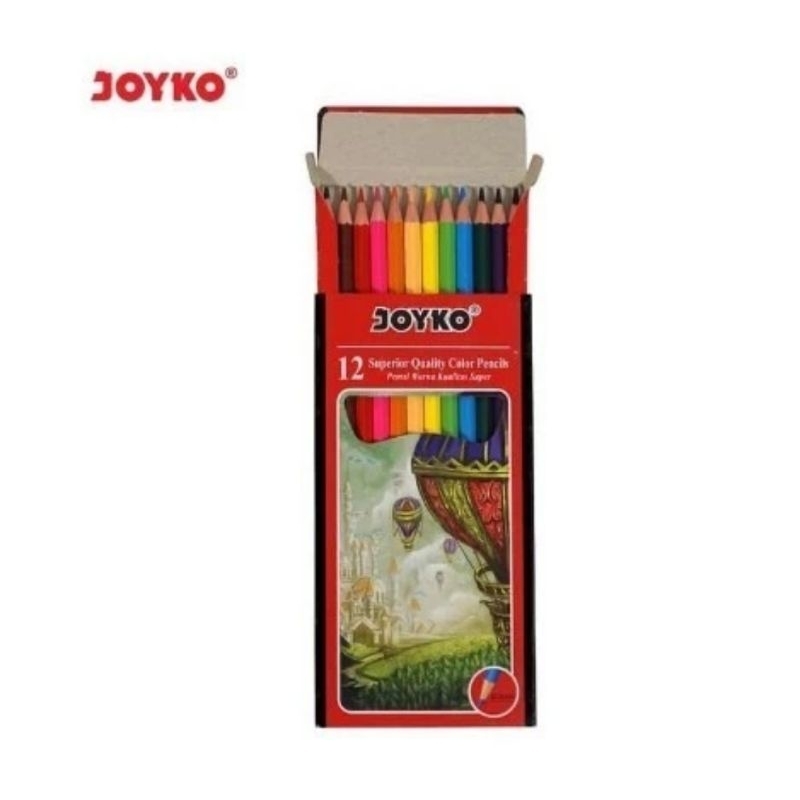 Jual (12 warna) pensil warna Joyko CP-100/pensil 12warna panjang/pensil ...