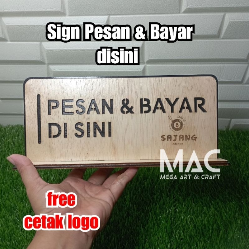 Jual [ Free Grafir ] Standing Sign Pesan Bayar Di sini / Papan Tulisan ...