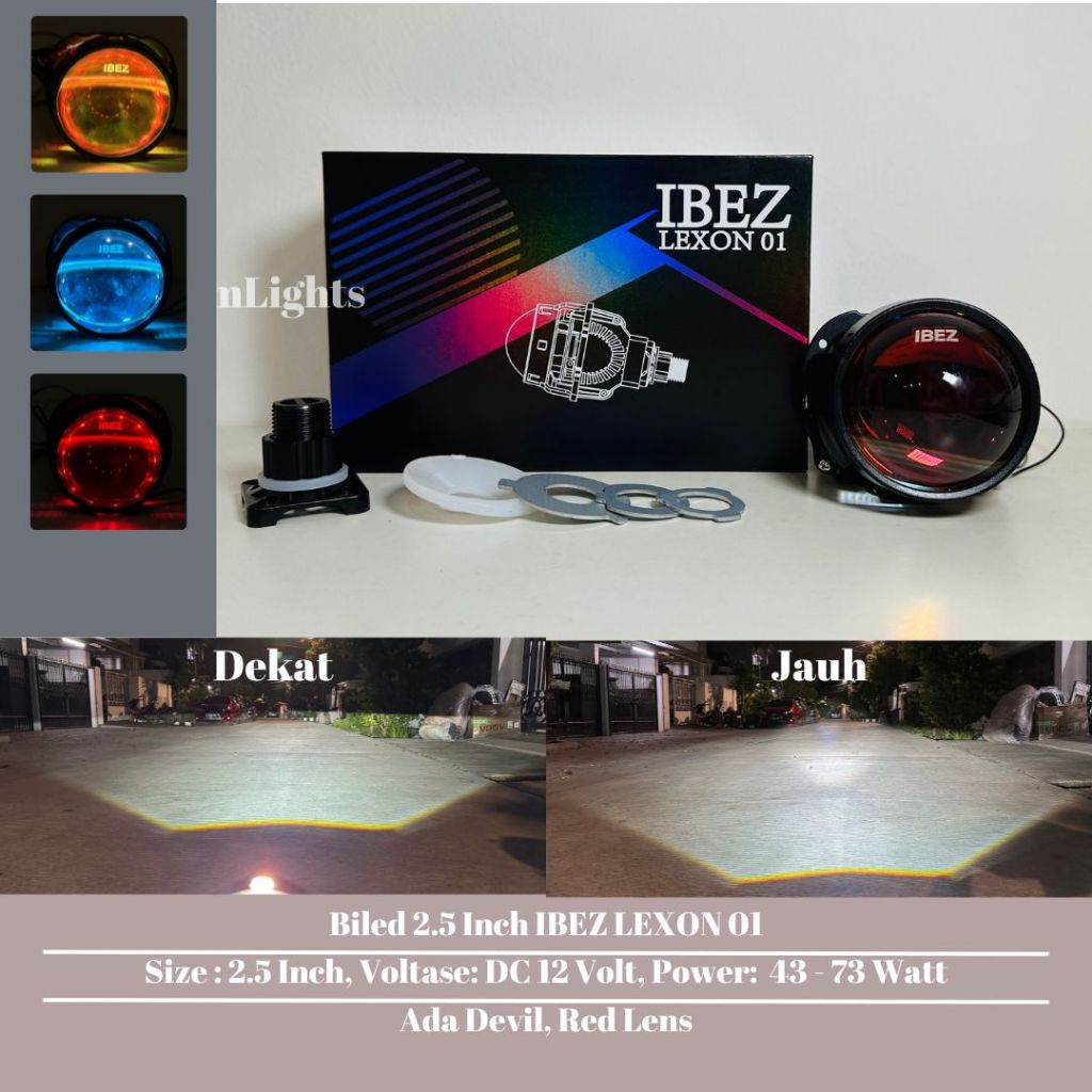 Jual IBEZ Tipe LEXON 01 Biled 2.5 Inch Red Lens | Shopee Indonesia