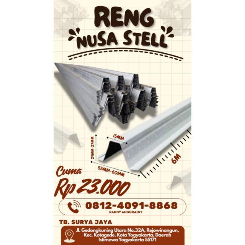 Jual Reng Baja Ringan Atap Baja Ringan 6 meter | Shopee Indonesia