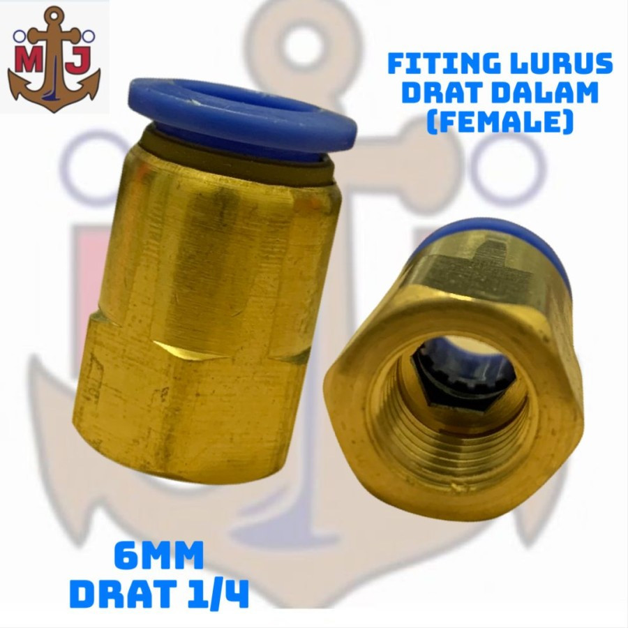 Jual FITTING MPCF 06-02 drat dalam DRAT 1/4" selang 6m | Shopee Indonesia