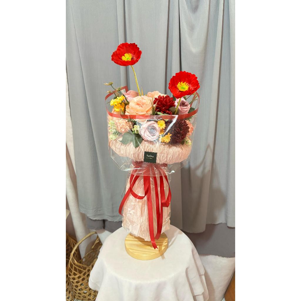 Jual Elegant Round | Buket bunga artificial wisuda sidang | Buket mix ...
