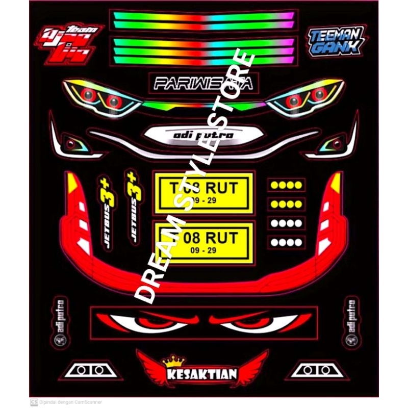 Jual STICKER HEADLAMP JB3 CUTTING UNTUK ACCESSORIES MINIATUR BUS ...