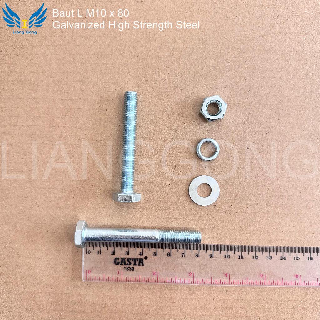 Jual Baut Mur Hex Putih | BMP | Baut M10 x 80 Putih Galvanis | Baut Mur | Grade 4.8 | Shopee ...