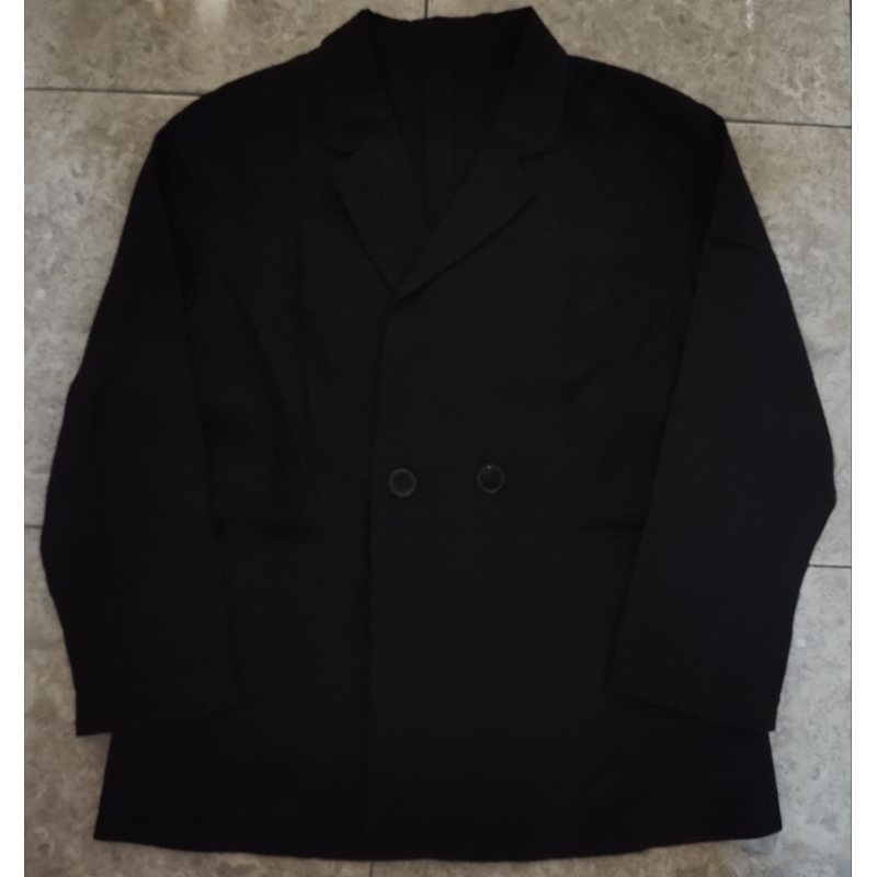 Jual Blazer formal hitam size M merk GU (unisex) | Shopee Indonesia