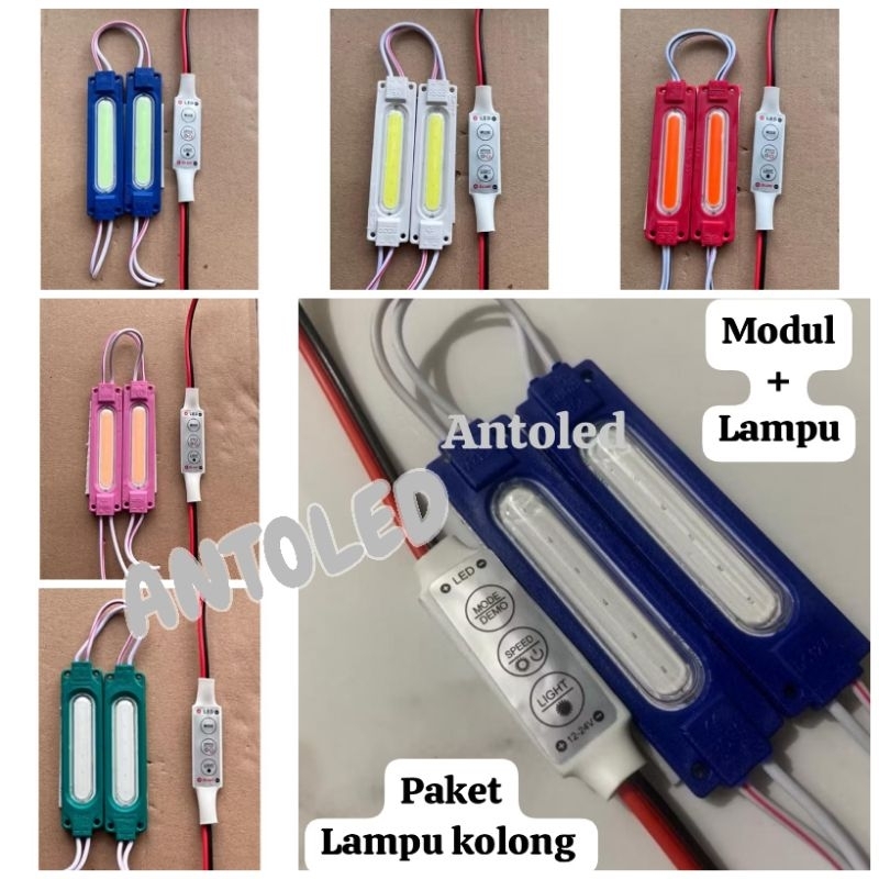Jual 2 pcs Lampu Led Modul COB 6818 12V + Led Controller Kontrol Kedip ...