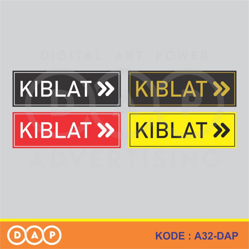 Jual A32 - Acrylic Sign, Stiker Akrilik Arah Kiblat, Tahan Air ...