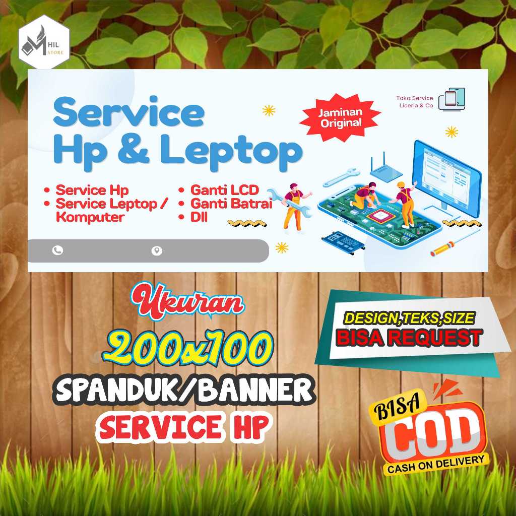 Jual Spanduk Banner Size 200x100 Cm SERVICE HP Free Custom Design Dan ...