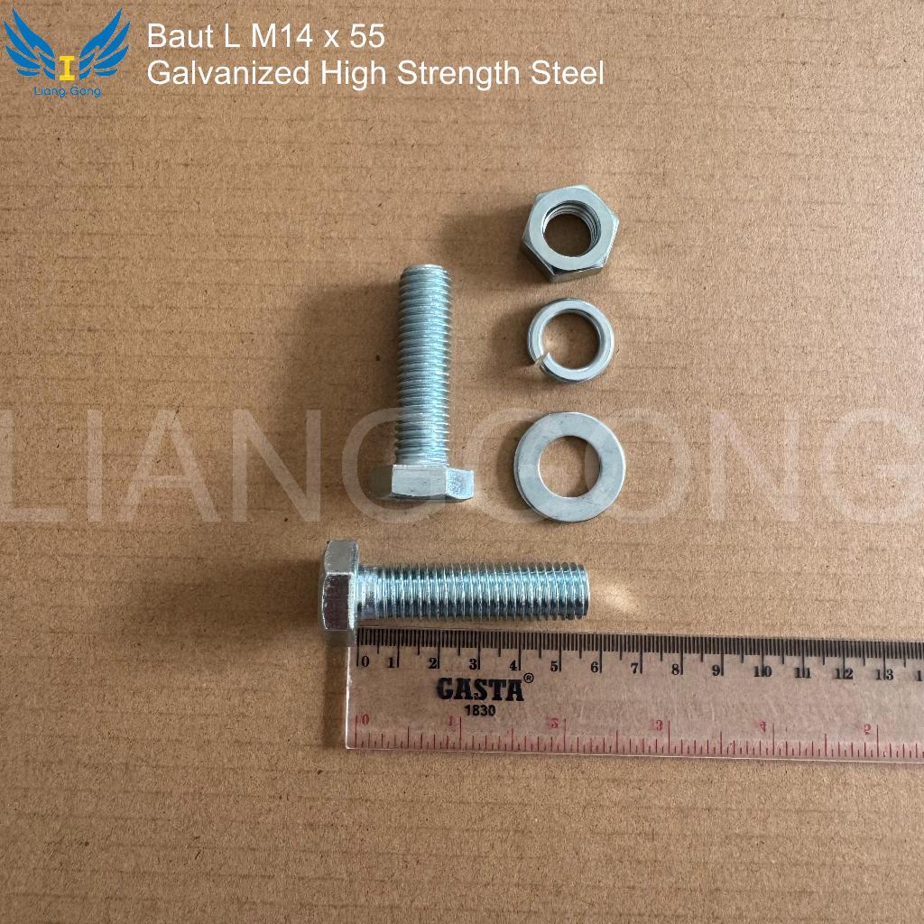 Jual Baut Mur Hex Putih | BMP | Baut M14 x 55 Putih Galvanis | Baut Mur | Grade 4.8 | Shopee ...
