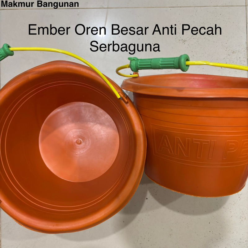 Jual Ember Cor Orange Anti Pecah Besar | Ember Oren Serbaguna | Ember ...