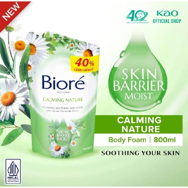 Jual Biore Body Foam Sabun Mandi Cair Calming Nature 800ml Pouch Protect Skin Barrier & Moist ...