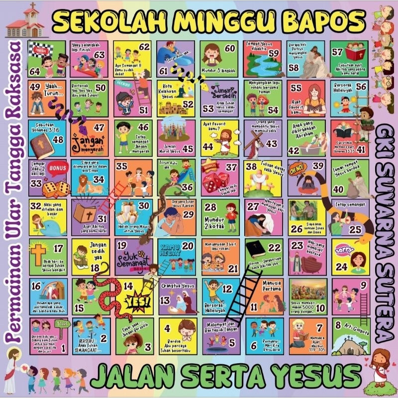 Jual Madebynie Ular Tangga Raksasa Jumbo Kristen | Mainan Edukasi Anak ...