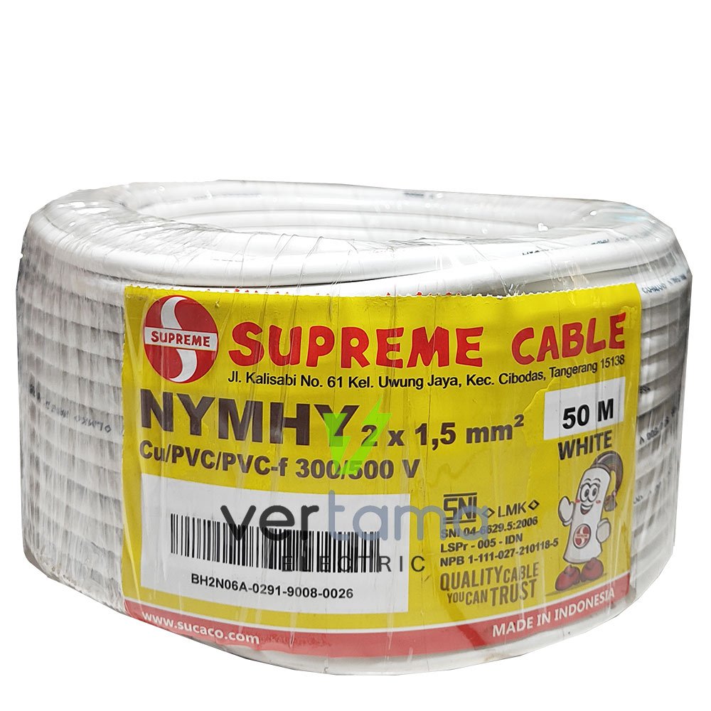 Jual Kabel Listrik Serabut Supreme NYMHY / NYYHY 2 x 1,5 2x1.5 Roll 50meter | Shopee Indonesia