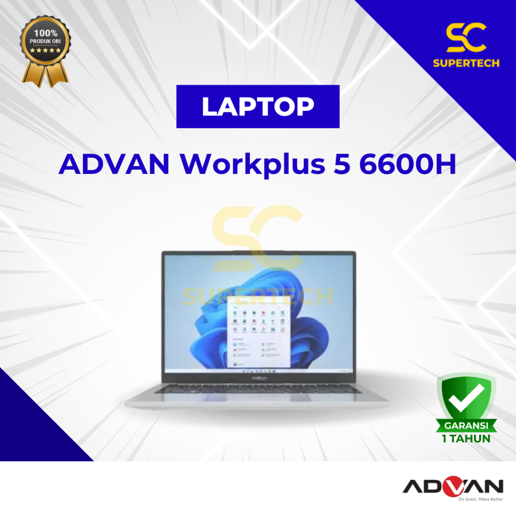 Jual ADVAN Laptop Workplus AMD RYZEN 5 6600H 16GB 512GB W11 14" FHD ...