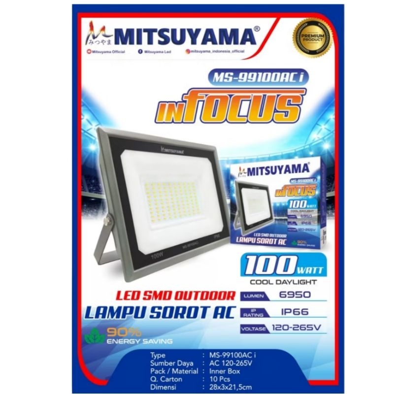 Jual Lampu Sorot AC Infocus Mitsuyama 100 Watt MS-99100AC I | Shopee ...