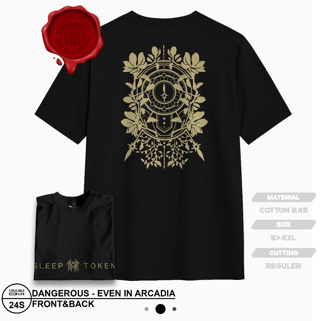 Jual KAOS SLEEP TOKEN DISTRO BAND METAL EVEN IN ARCADIA CRESTS LOGO ...