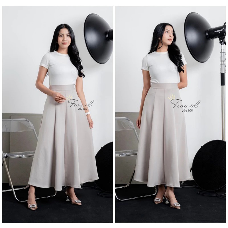 Jual FEVY.ID - Audy Skirt Rok Wanita Kekinian Scuba Premium - Rok ...