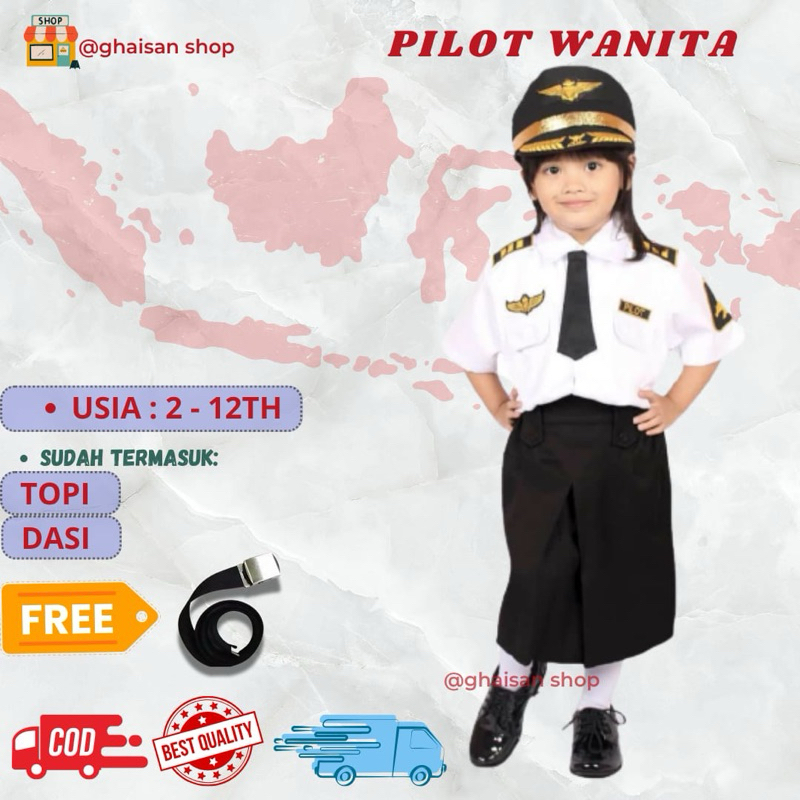 Jual baju profesi pilot anak-anak seragam pilot anak pakaian anak ...