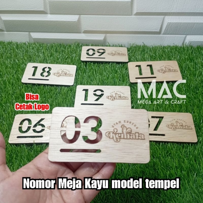 Jual Nomor Meja Cafe Model Tempel Bisa Cetak Logo | Shopee Indonesia
