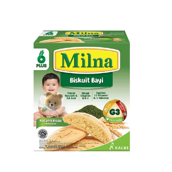 Jual MILNA BISKUIT 6+ KACANG HIJAU 130G | Shopee Indonesia