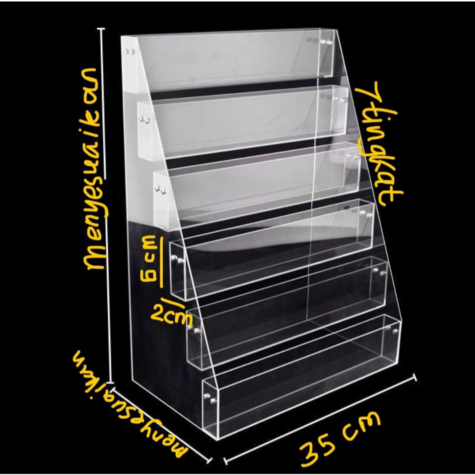 Jual Custom display brosur akrilik | Display brosur 7 tingkat | Shopee ...