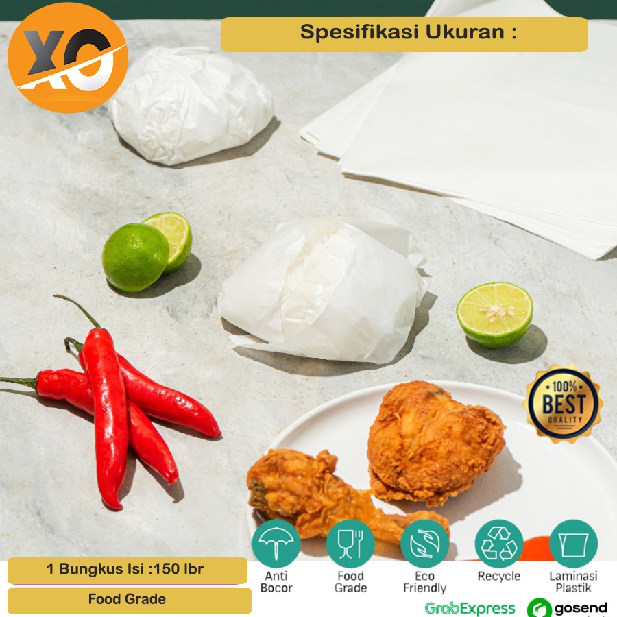 Jual Kertas Nasi Putih Anti Lengket Pembungkus Bungkus Nasi Padang Fred ...